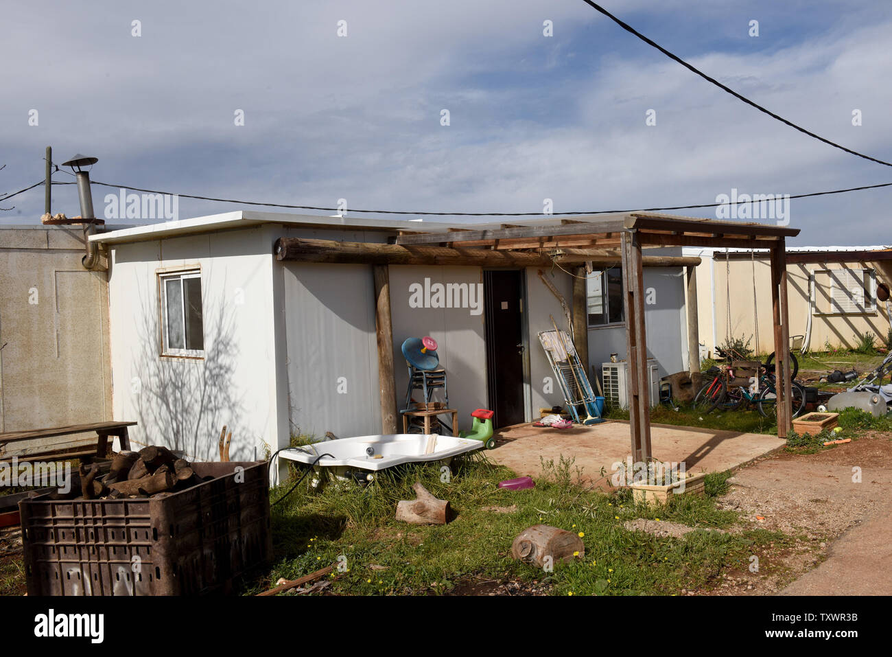 The jacuzzi is seen outside of a house in the Israeli illegal ...
