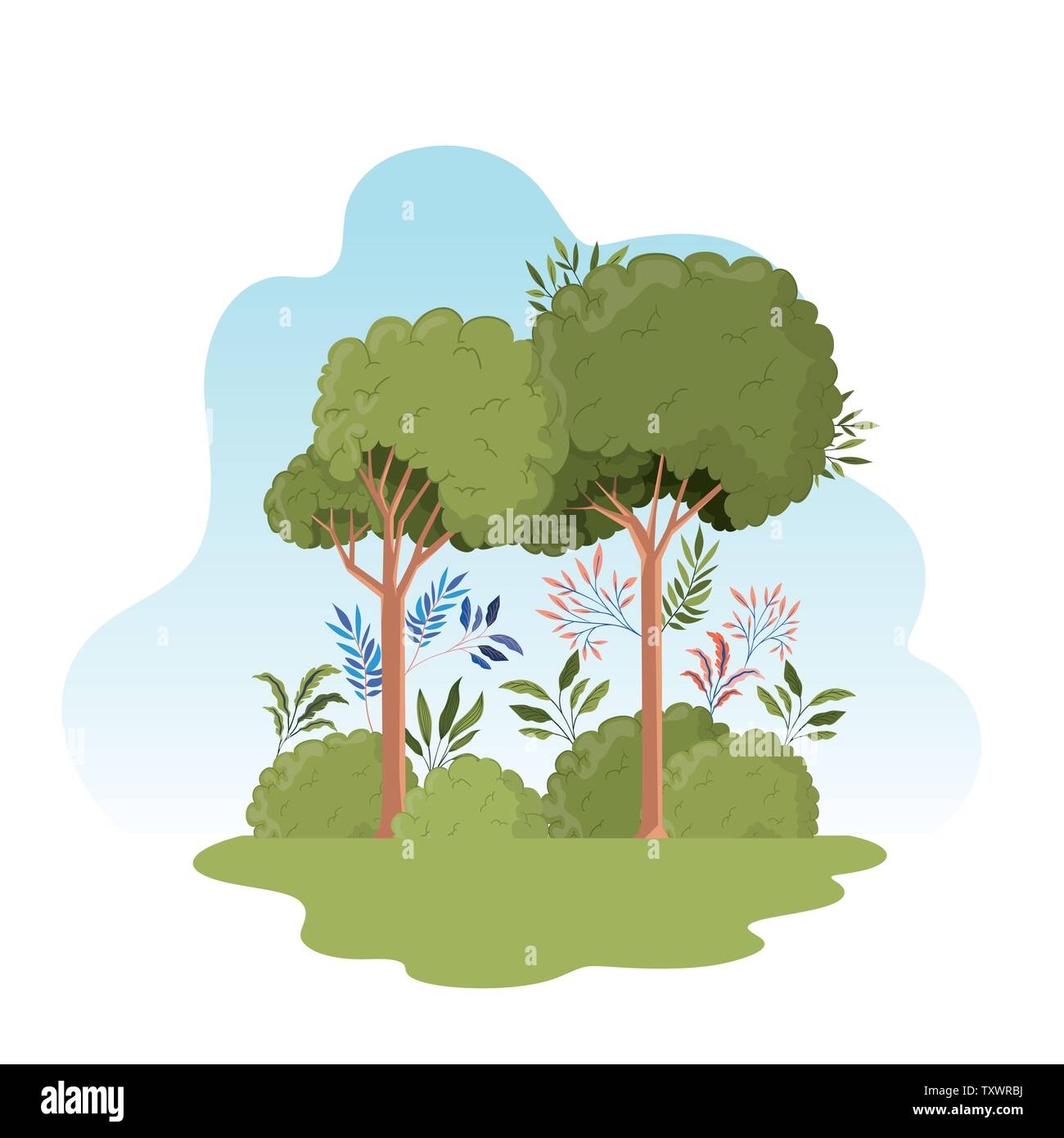 landscape with tall tree isolated icon Stock Vector Image & Art - Alamy