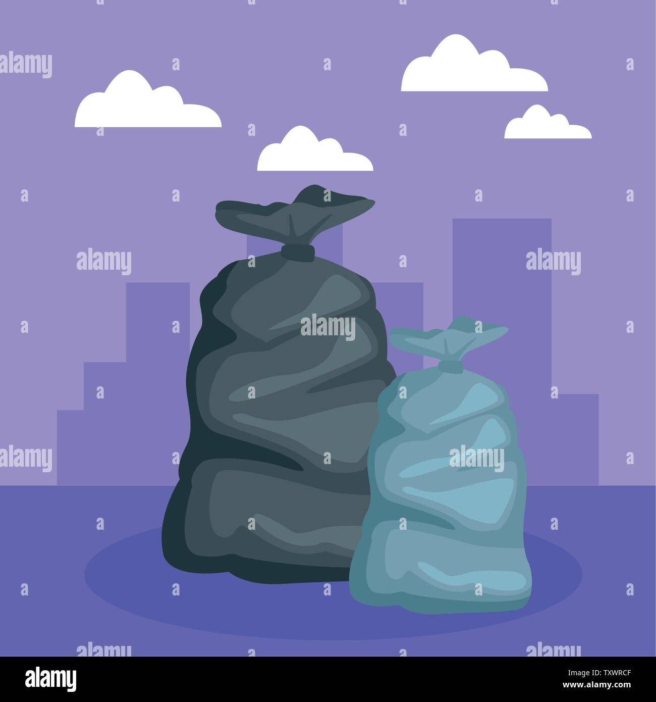 two garbage bag icon cartoon Stock Vector Image & Art - Alamy