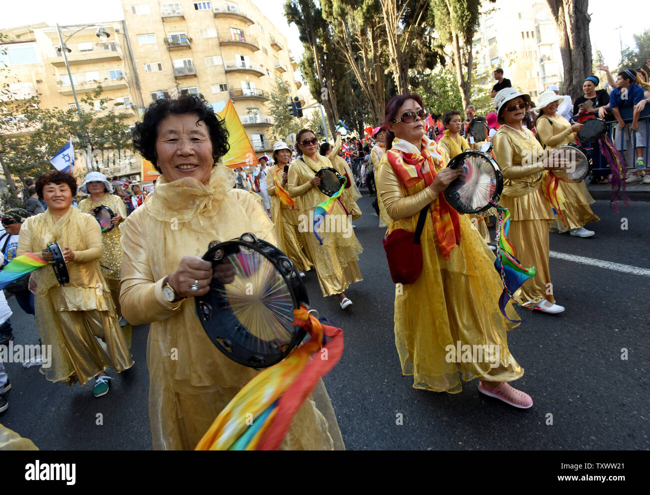 Evangelical Christians march in the annual Jerusalem Parade to mark the ...
