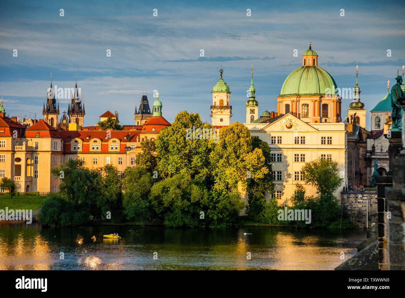 Prague citicsape seen from bridge in Praha, Capital City of Czech ...