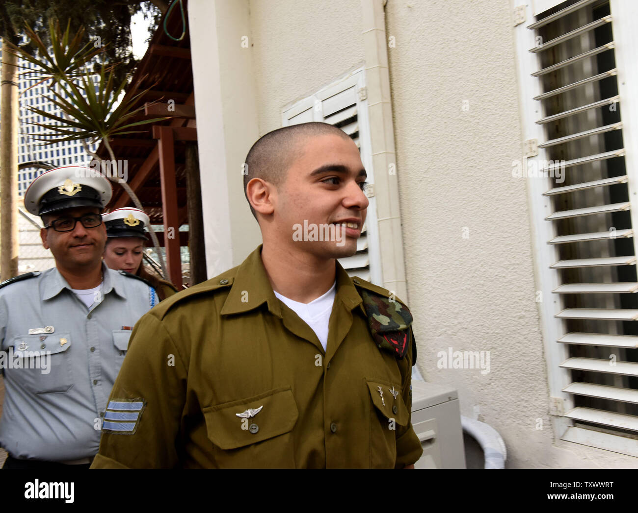 Israeli soldier Sgt. Elor Azaria arrives to hear sentencing arguments ...