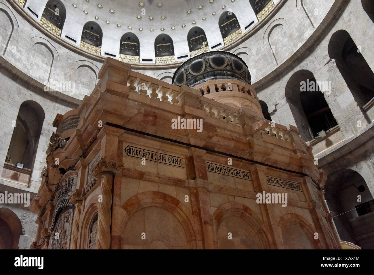 The renovated Edicule, traditionally believed to be the tomb of Jesus ...