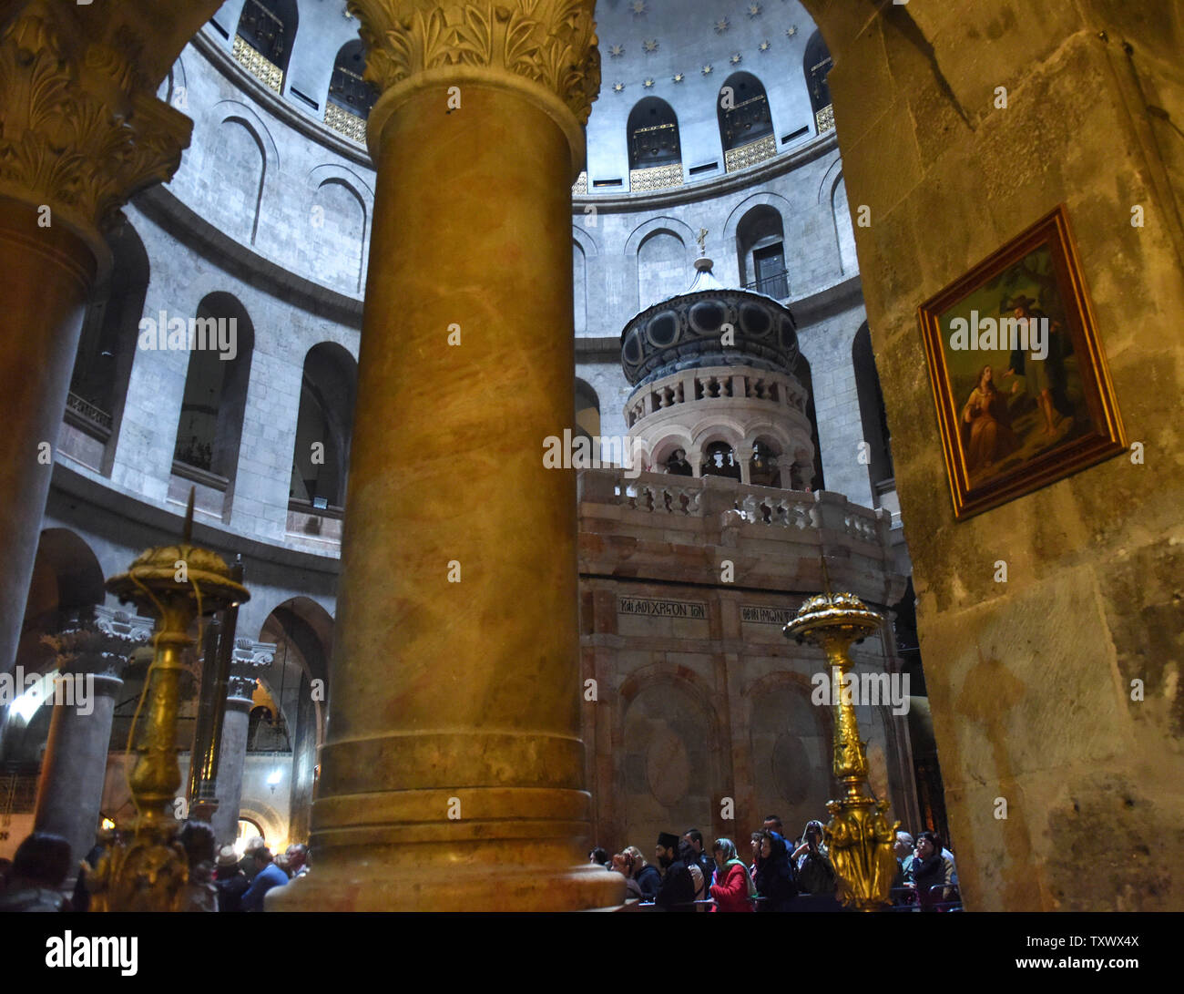 The renovated Edicule, traditionally believed to be the tomb of Jesus ...
