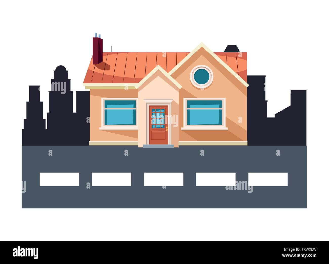 house building and street icon cartoon Stock Vector Image & Art - Alamy