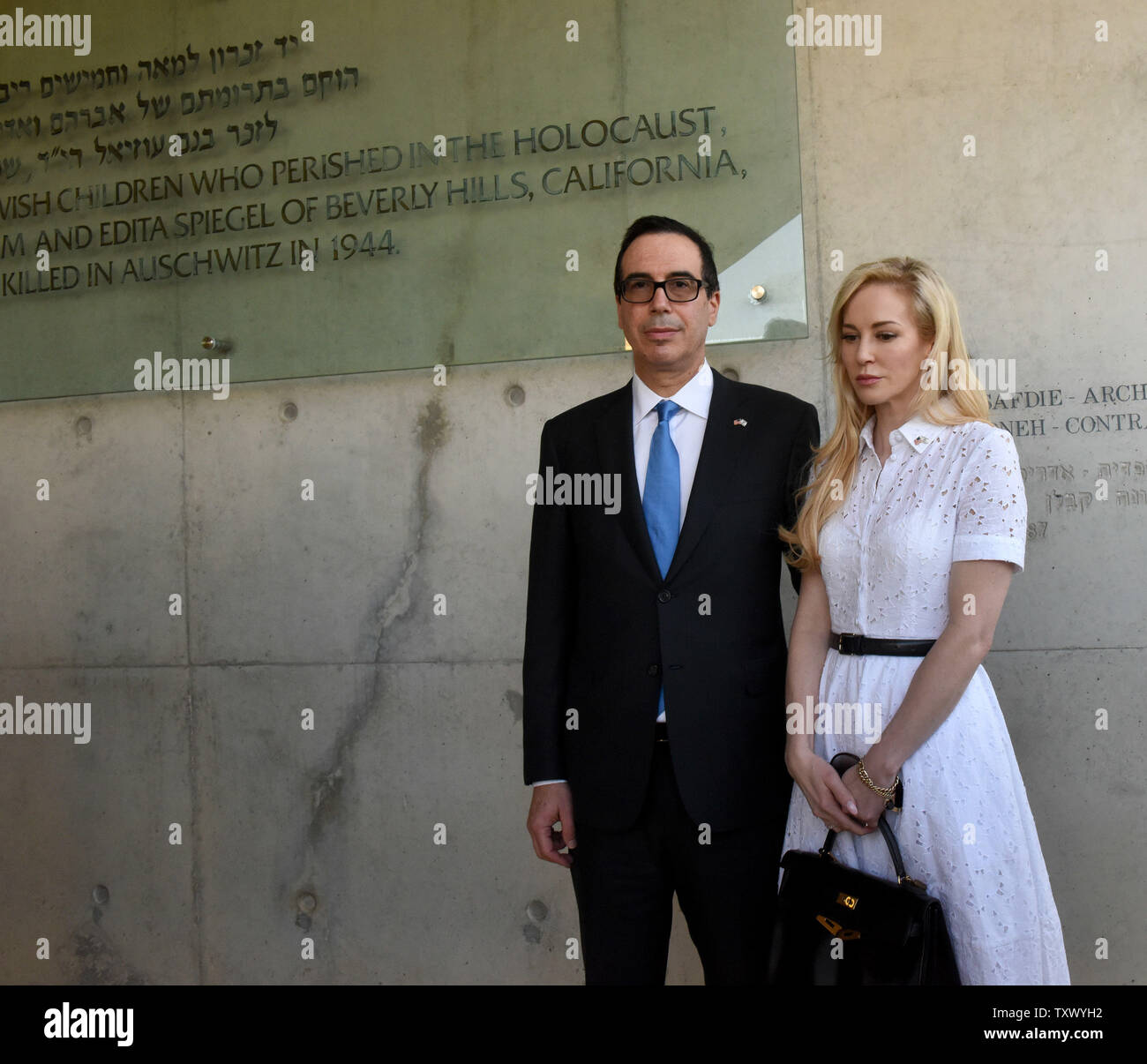 U.S. Treasury Secretary Steven Mnuchin and his wife Louise Linton visit ...