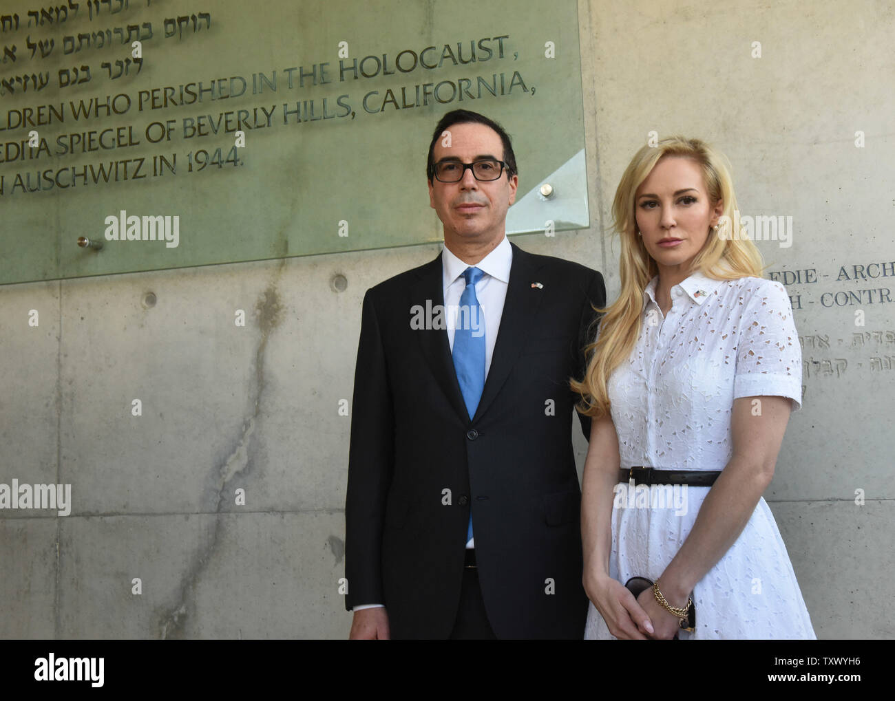 U.S. Treasury Secretary Steven Mnuchin and his wife Louise Linton visit ...