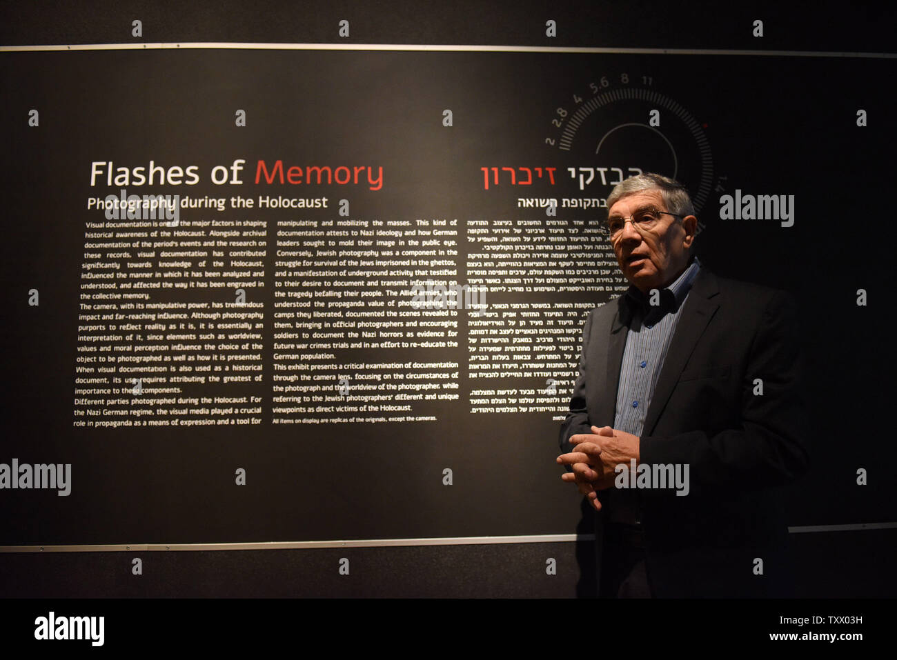 Avner Shalev, Chairman of Yad Vashem, speaks to the press at a new ...