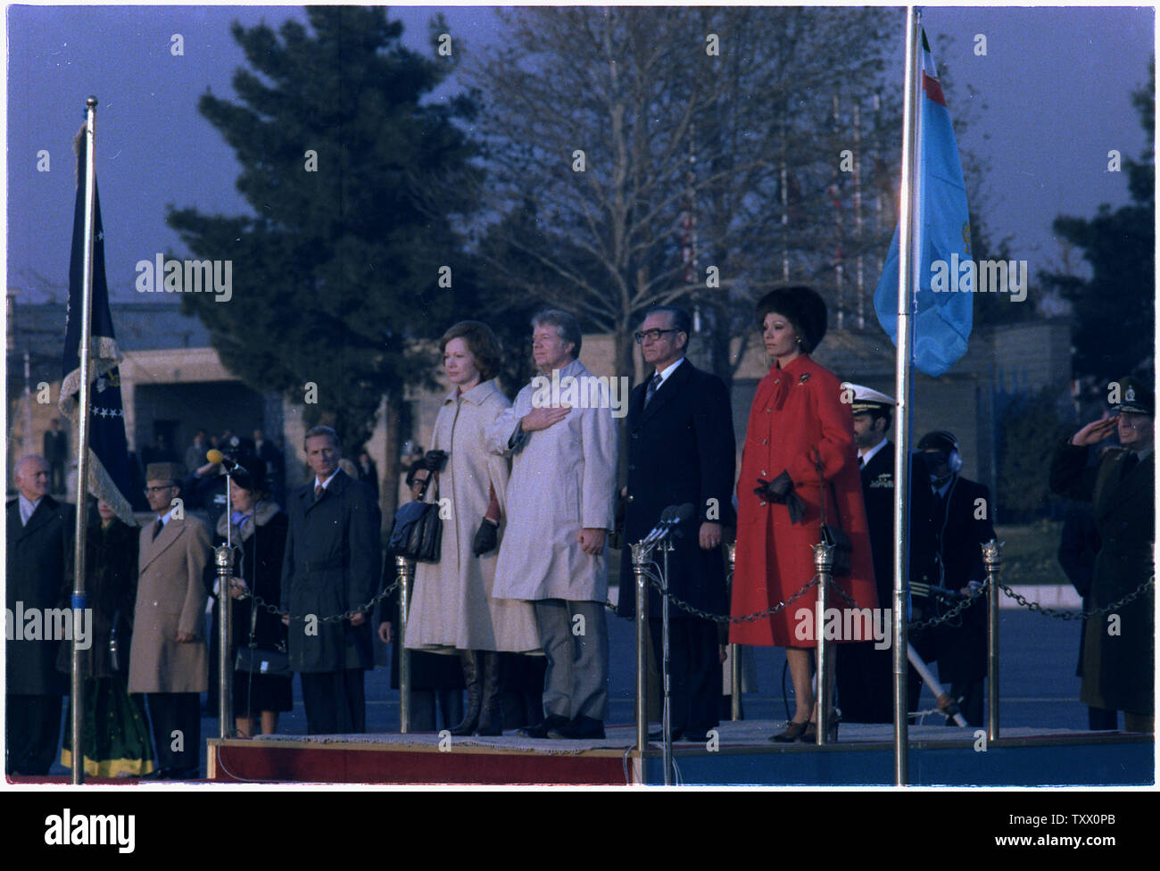Arrival ceremony for Jimmy Carter and Rosalynn Carter in Tehran, Iran ...