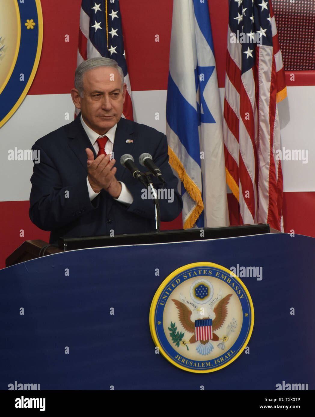 Israeli Prime Minister Benjamin Netanyahu speaks at the dedication ...