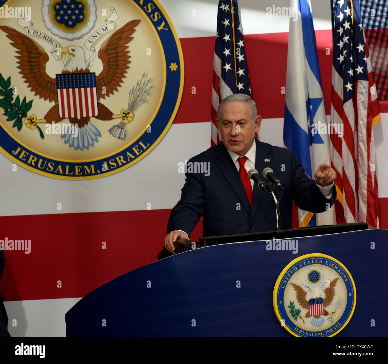 Israeli Prime Minister Benjamin Netanyahu speaks at the dedication ...