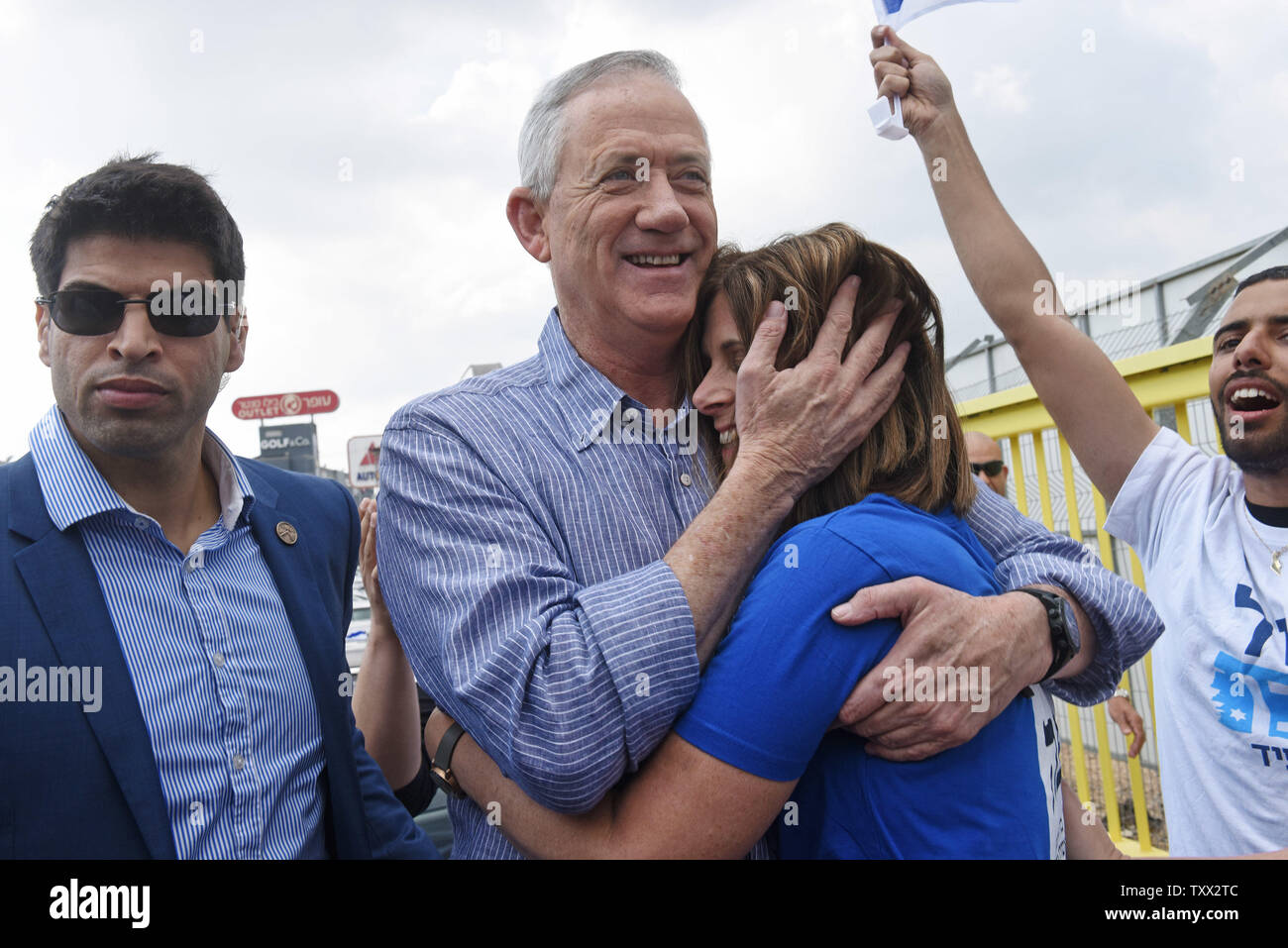 Benny Gantz, leader of the new Israeli Blue and White centrist party ...