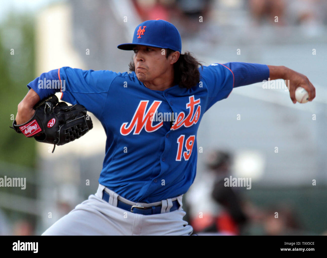 New York Mets Daniel Herrera (19) pitches to the Miami Marlins during ...