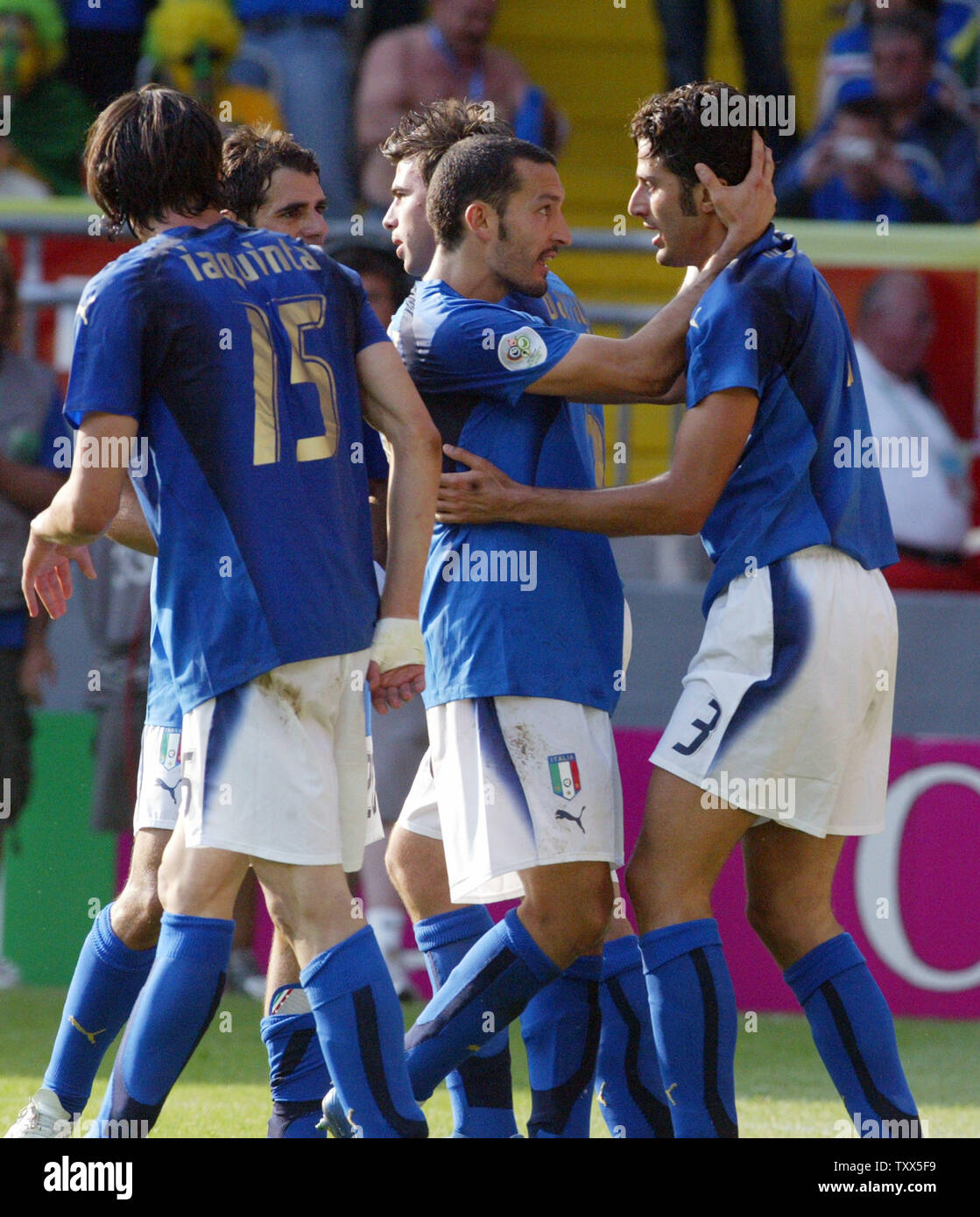 Italy's Fabio Grosso (3) who had been involved in the dive off caused ...