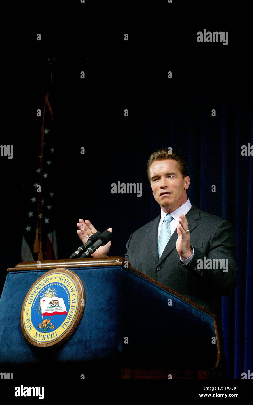 California's Governor Arnold Schwarzenegger announces his $99 billion ...