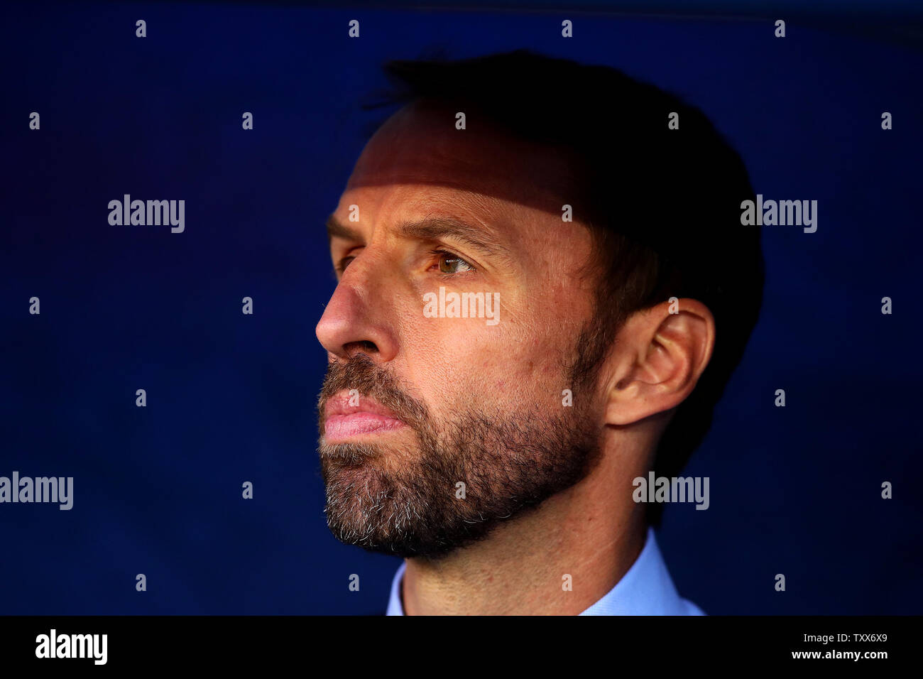 England coach Gareth Southgate looks on during the 2018 FIFA World Cup ...
