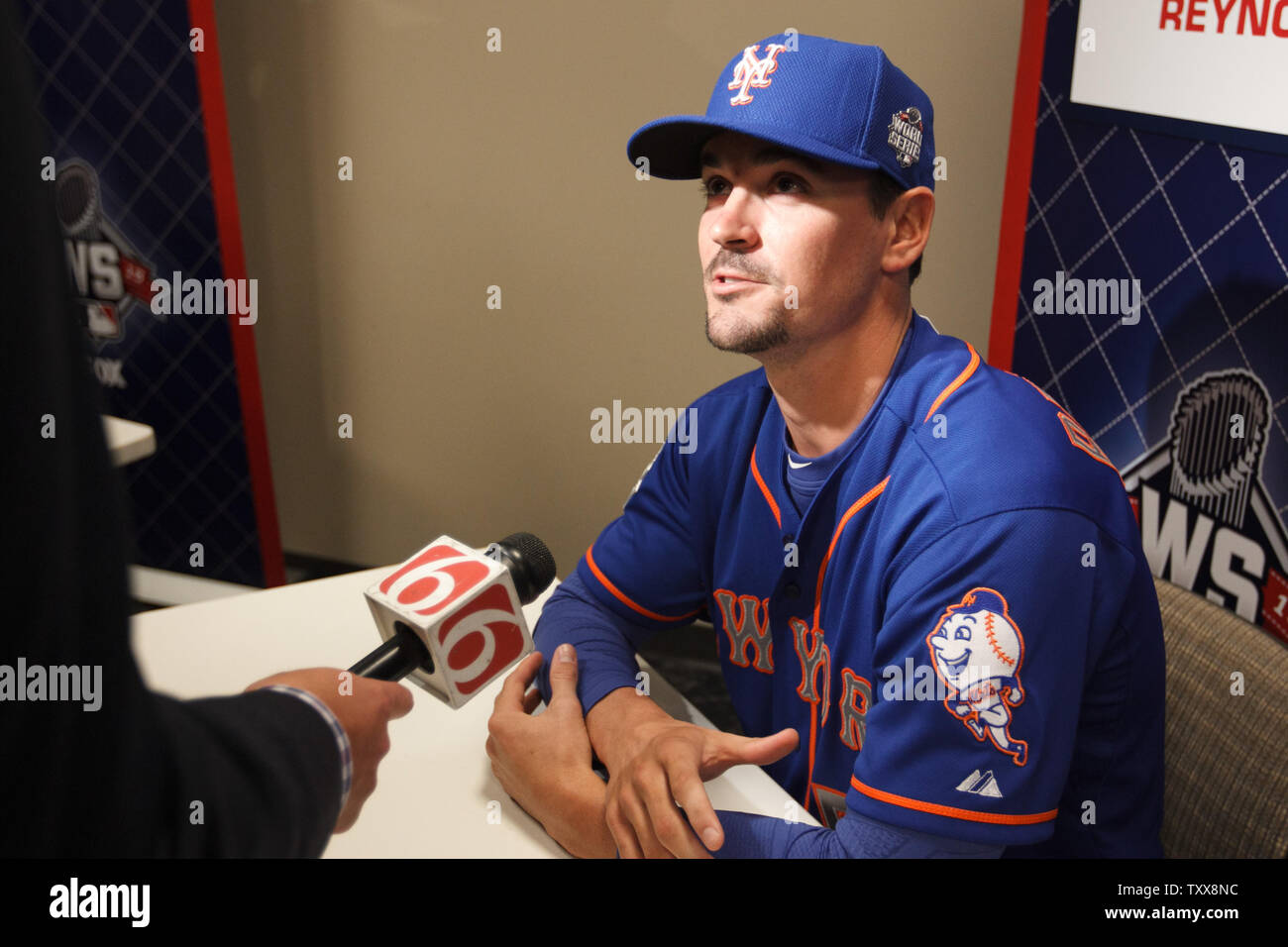 New York Mets shortstop Matt Reynolds (56) speaks to the media during a ...