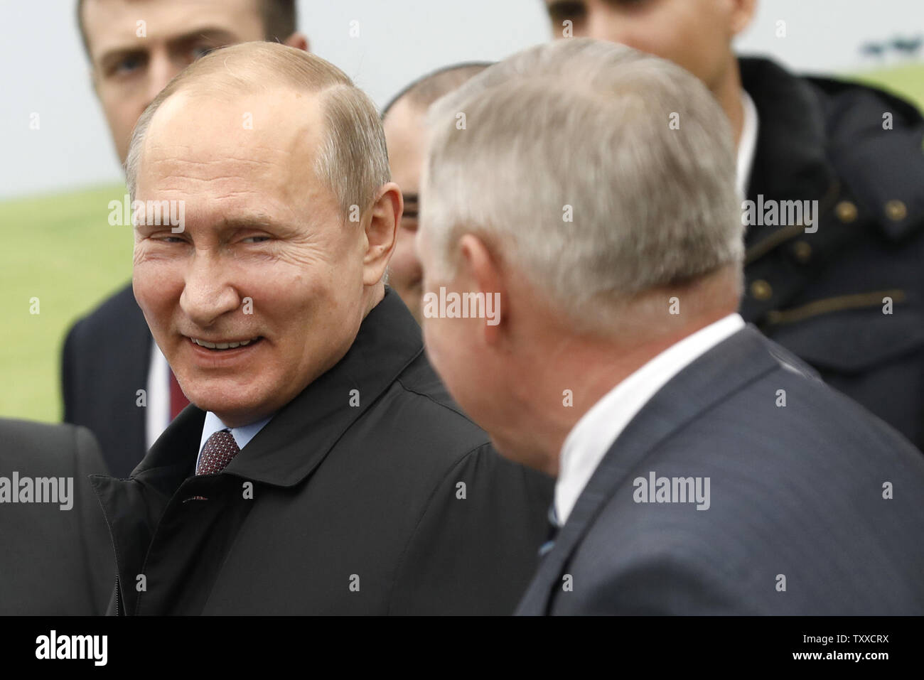 Russian President Vladimir Putin smiles as he visits National Grain ...