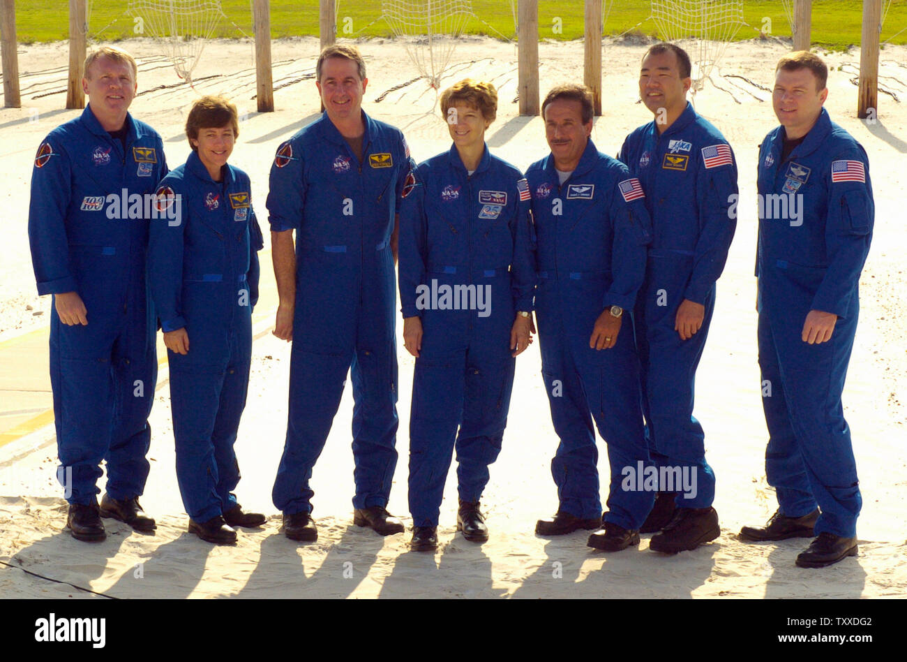 The crew of the next space shuttle mission, STS 114 (l to r), Andrew ...