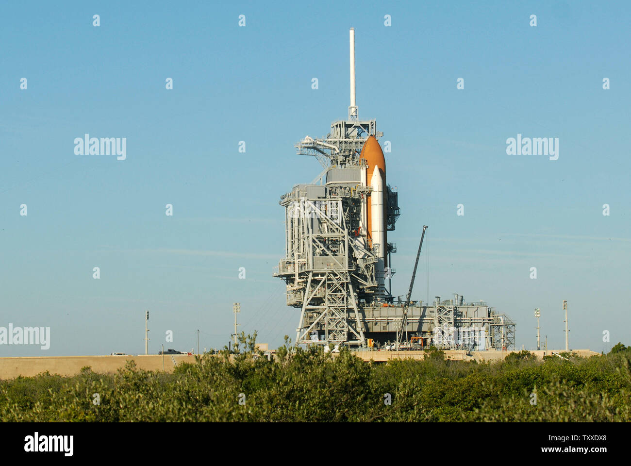 NASA's Space Shuttle Atlantis sits poised for launch on Launch Complex ...