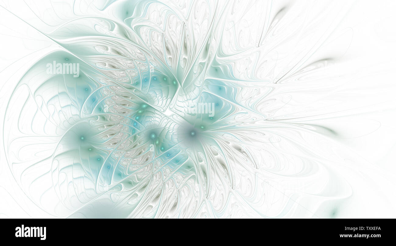 Fabulous fractal pattern in blue. Digital fractal art. Smooth blue ...
