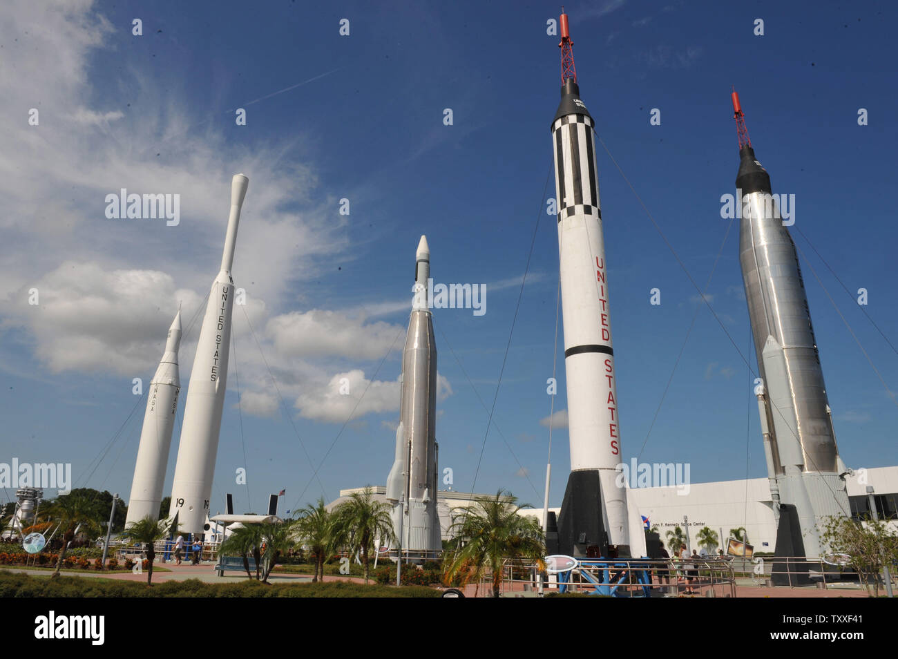 The rocket garden is seen at the NASA's Kennedy Space Center Visitor ...
