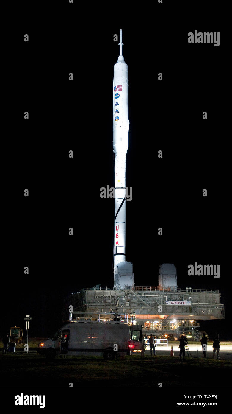 NASA's Ares 1-X Flight Test Vehicle rolls out to Complex 39B during ...