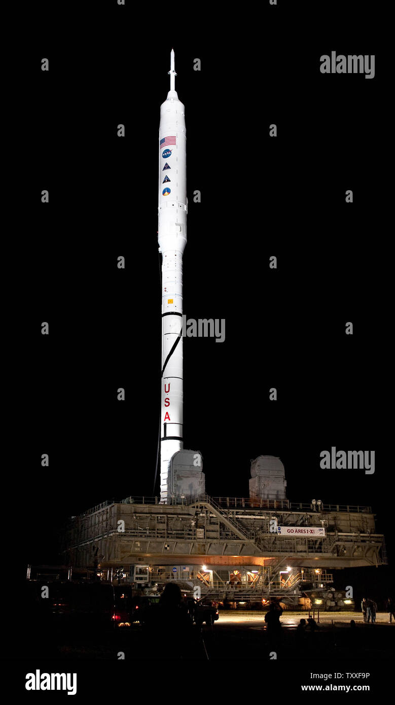 NASA's Ares 1-X Flight Test Vehicle rolls out to Complex 39B during ...