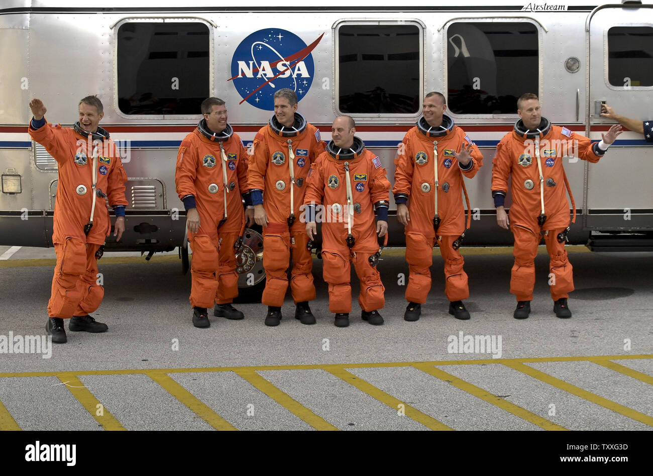 The six member crew for NASA's Space Shuttle Atlantis led by commander ...