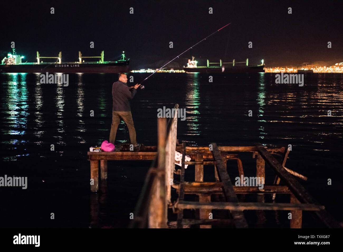 Aqaba night view jordan hi-res stock photography and images - Alamy