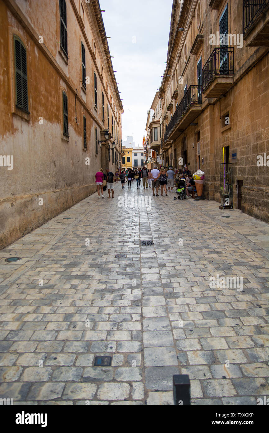 Typical mediterranean cobblestone street Stock Photo - Alamy