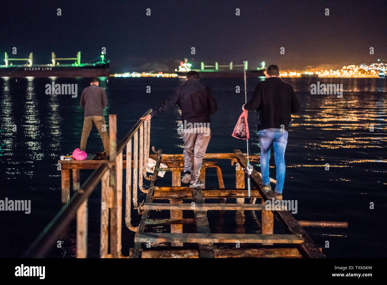 Aqaba night view jordan hi-res stock photography and images - Alamy