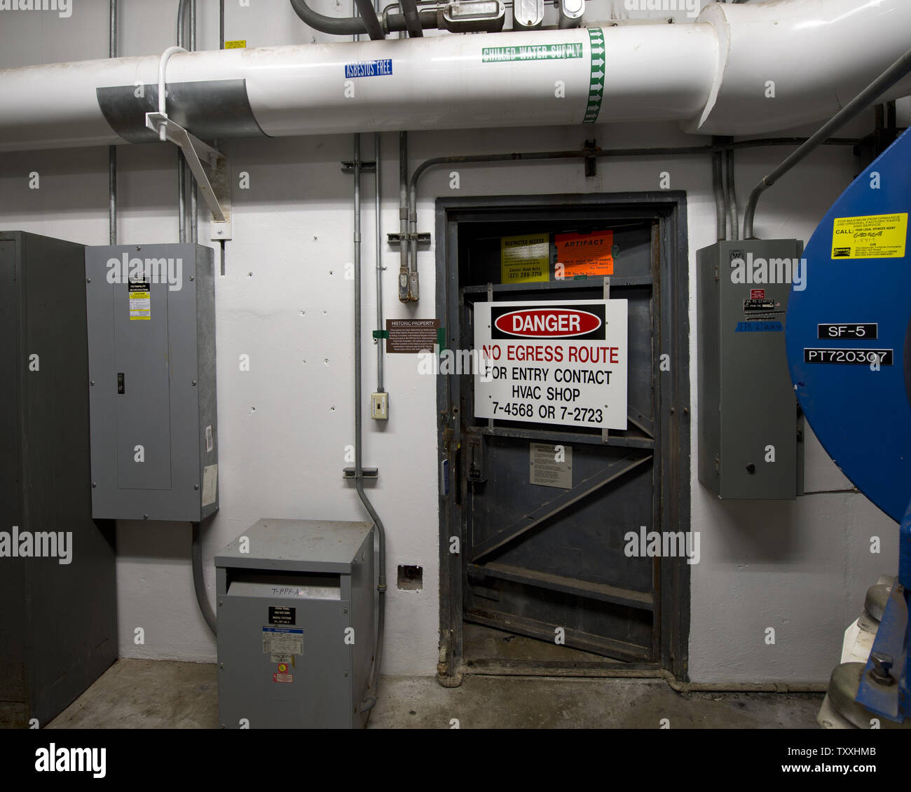 The entrance to the "Rubber Room" under Launch Complex 39A opens thirty ...