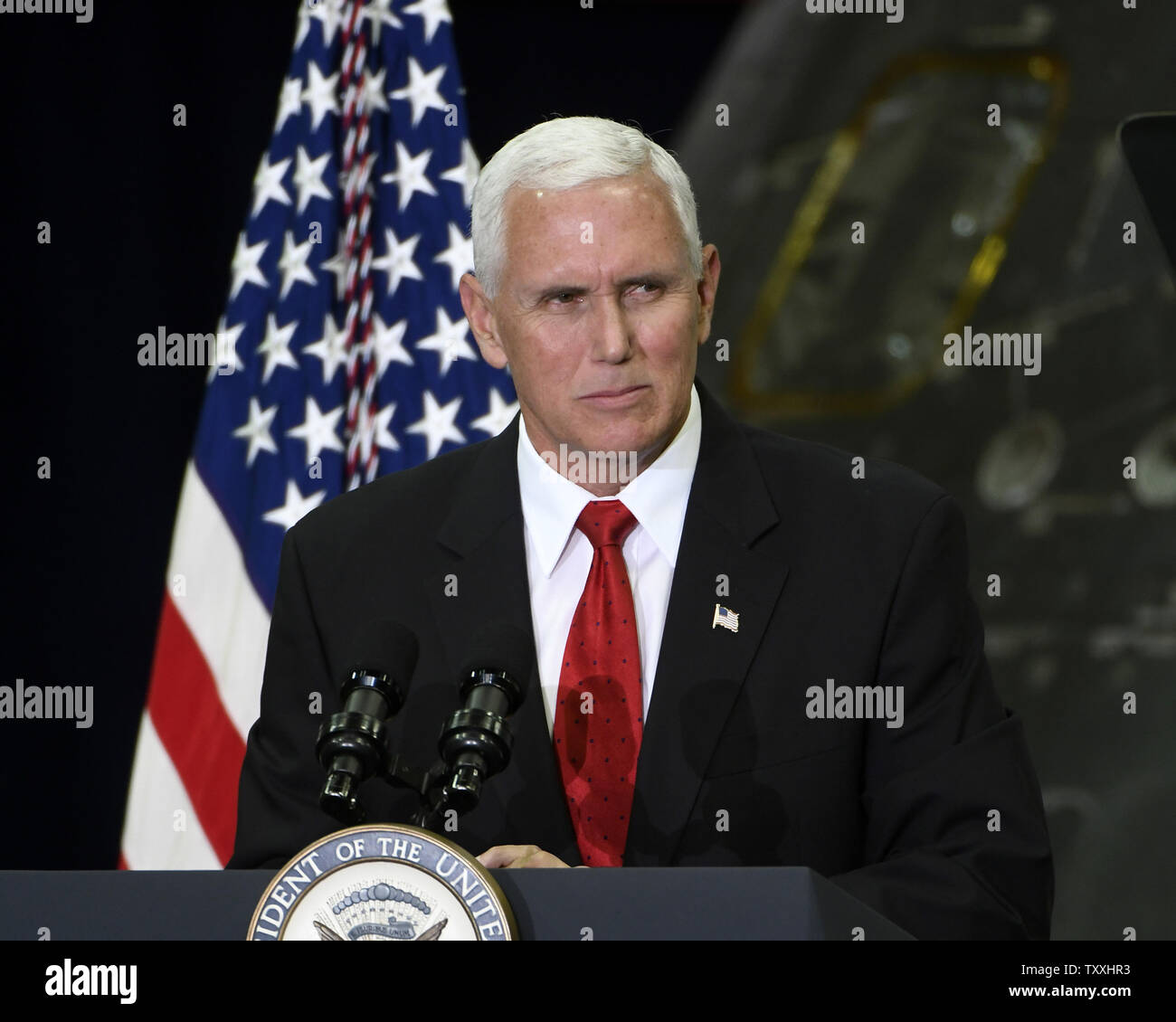 Vice President Mike Pence addresses the NASA workforce at the Kennedy ...
