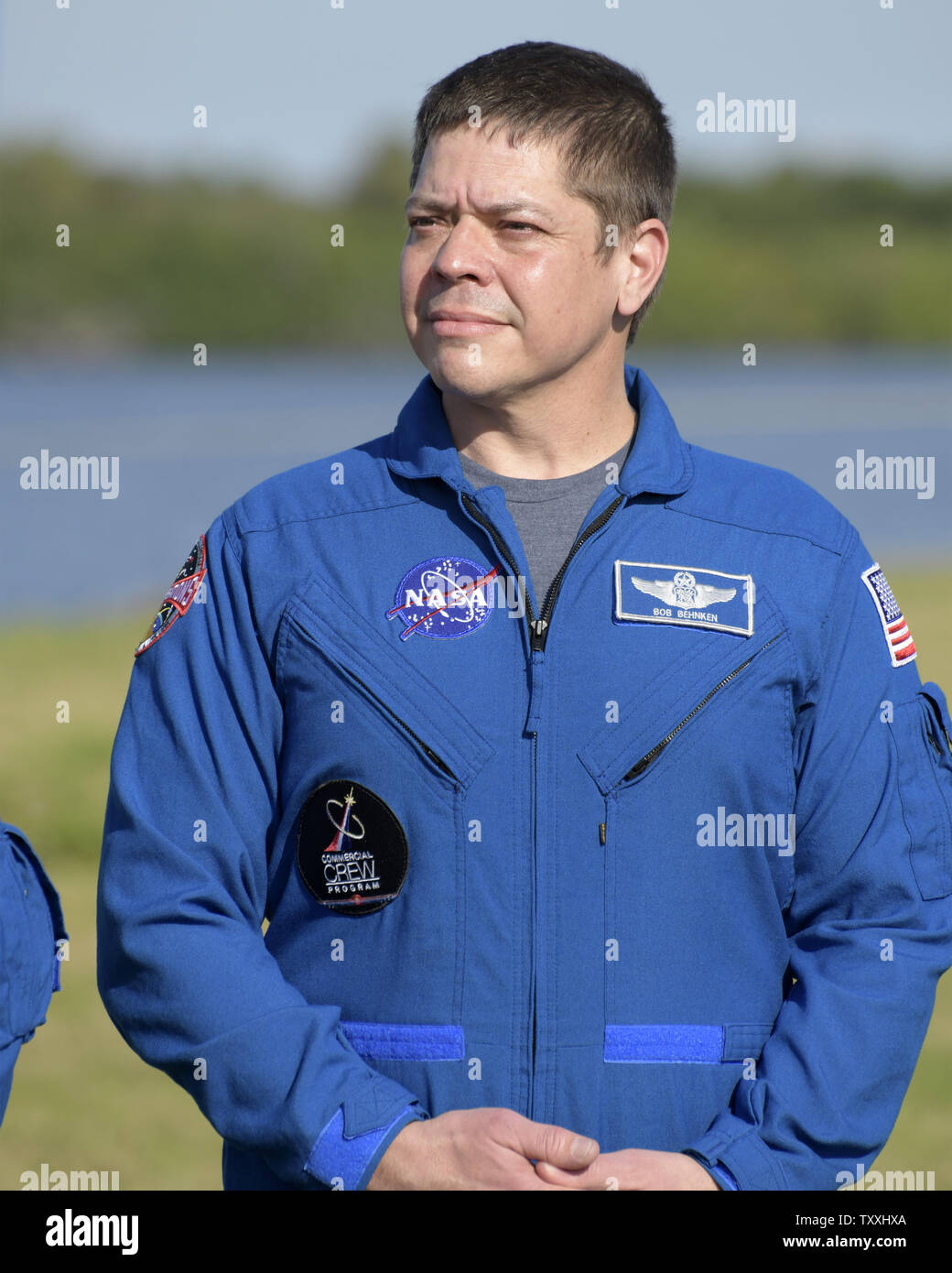 NASA Astronaut Bob Behnken, assigned to the Demo 2 Mission is on hand ...