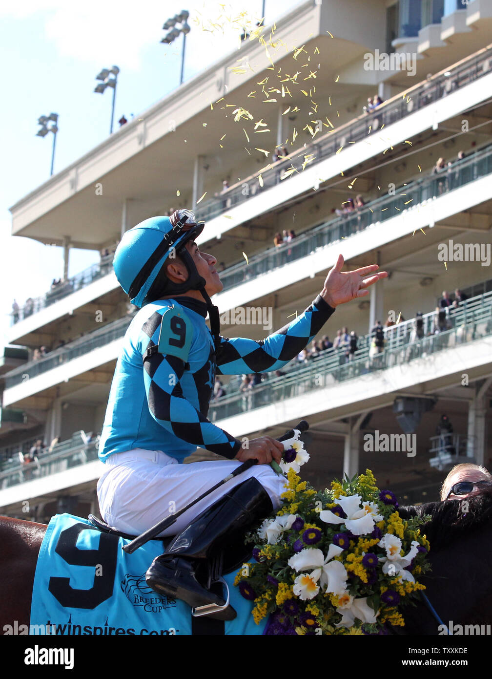 Jockey Paco Lopez celebrates after riding Roy H to victory in the 2018 ...