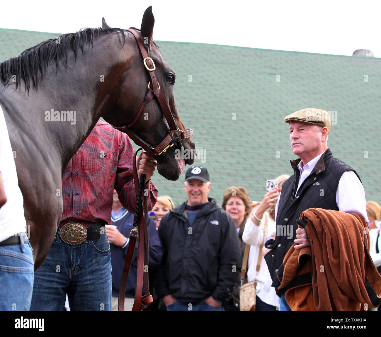 Trainer Richard Mandella looks over Kentucky Derby early favorite Omaha ...