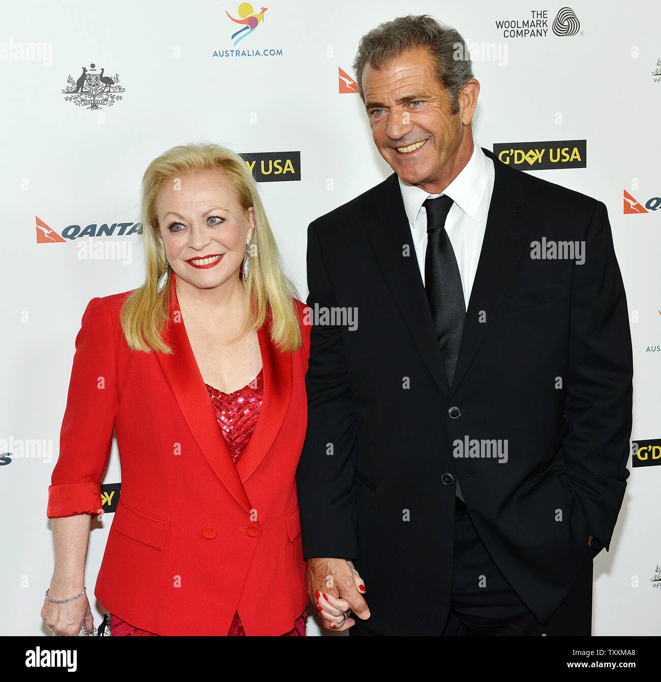Mel Gibson (R) and Jacki Weaver arrive at the 2014 G'Day USA Los ...