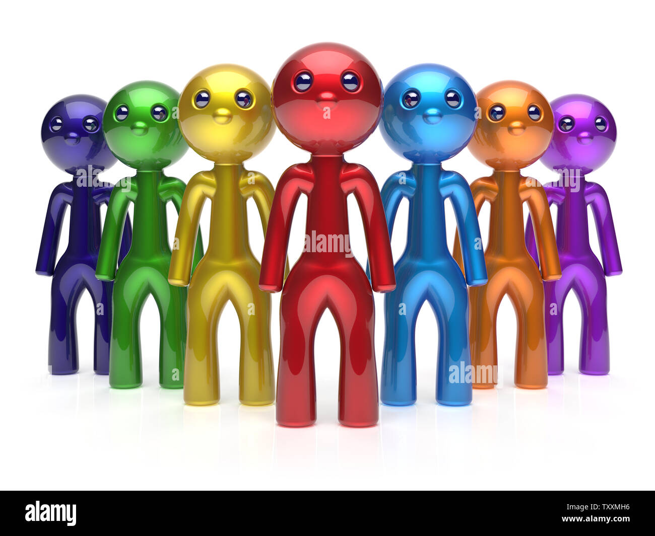 Teamwork characters men crowd leadership businessman commander team ...