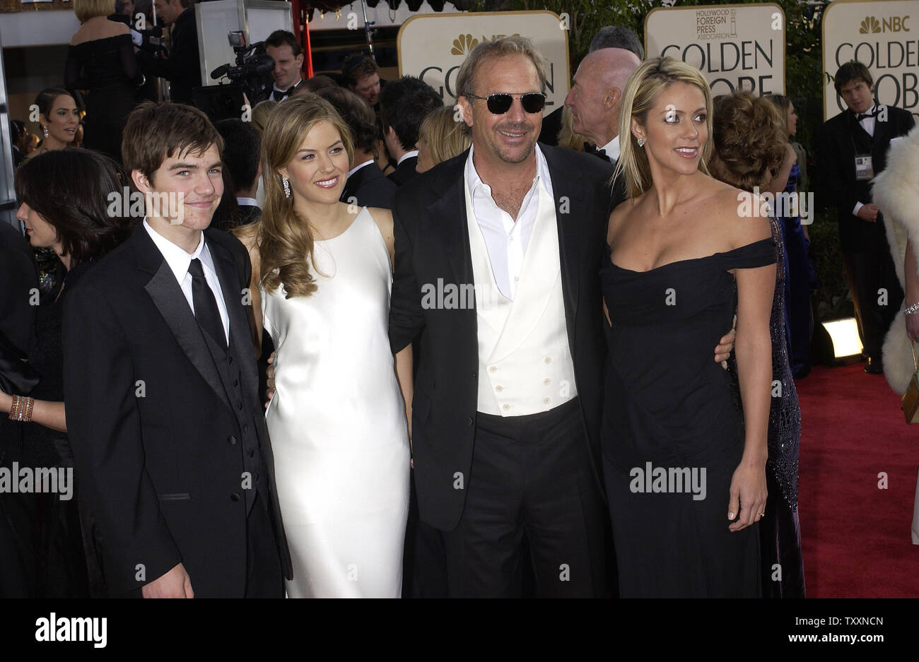 Actor Kevin Costner and his family pose for photographers, during the ...
