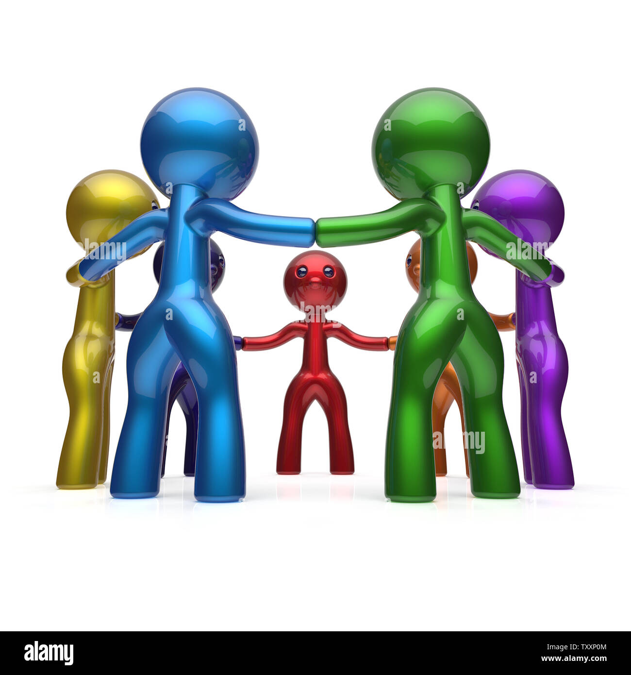 Cartoon people different men handshake hi-res stock photography and ...