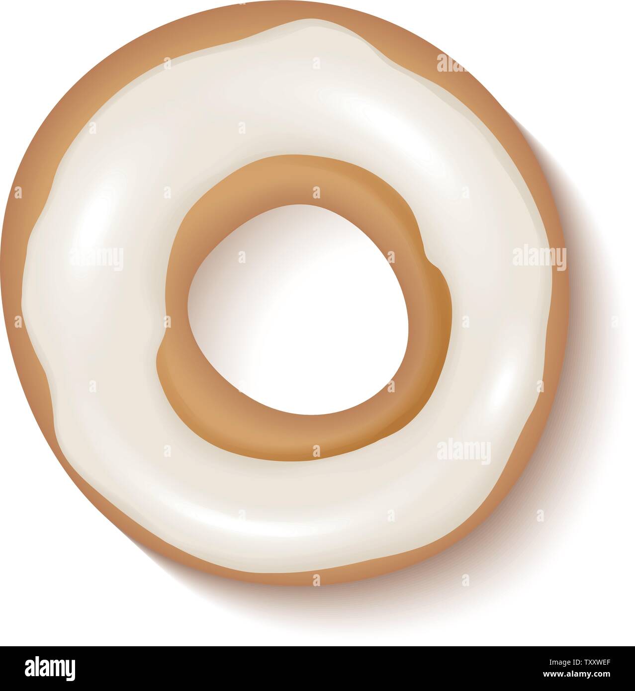 Birthday donut white icing Stock Vector Images - Alamy