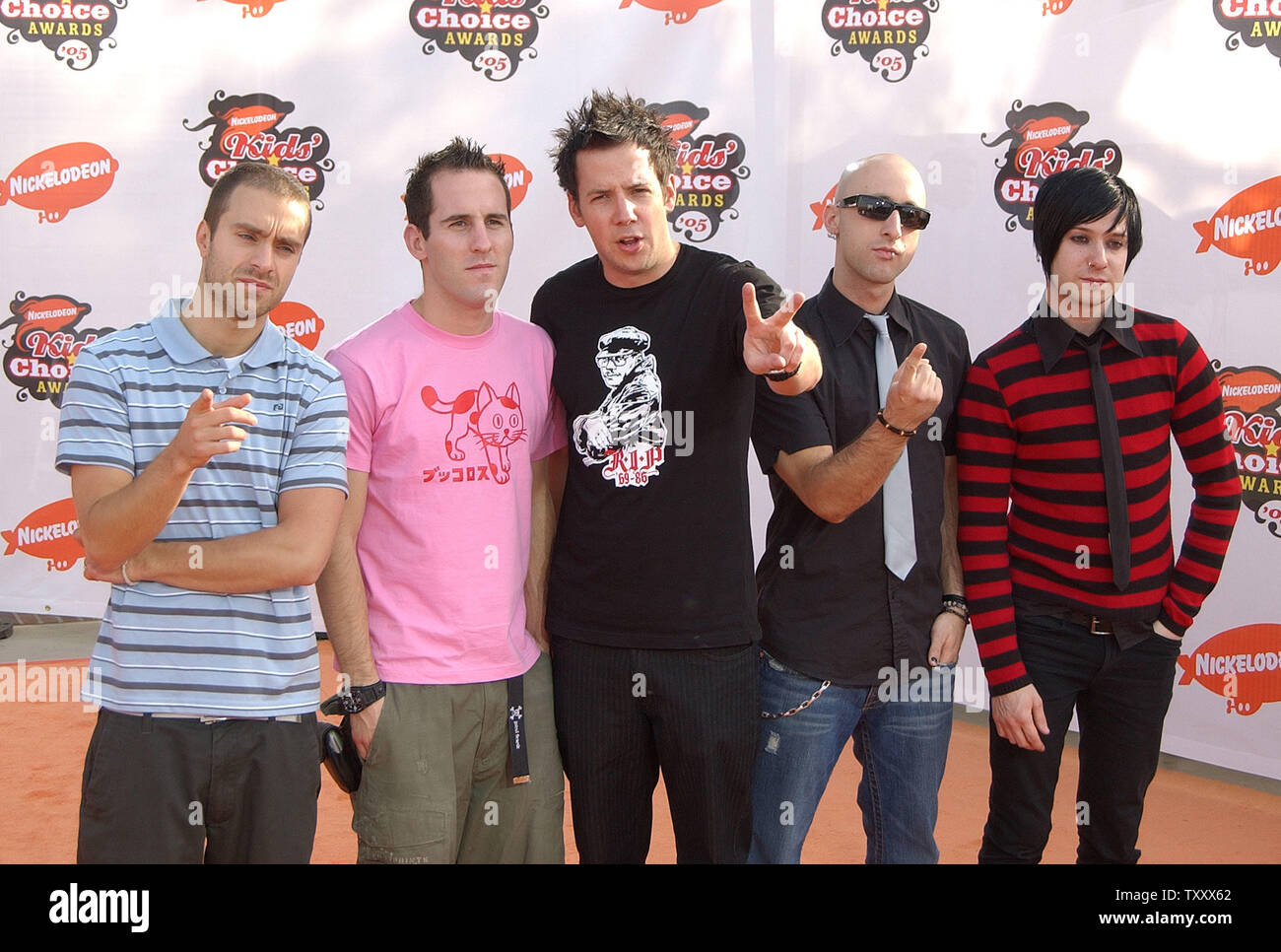 Simple Plan arrives for the Kids' Choice Awards April 2, 2005, in Los ...
