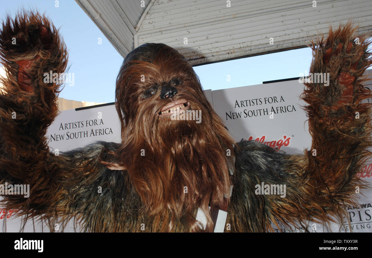 A Chewbacca character poses for photographers at the premiere of "Star ...