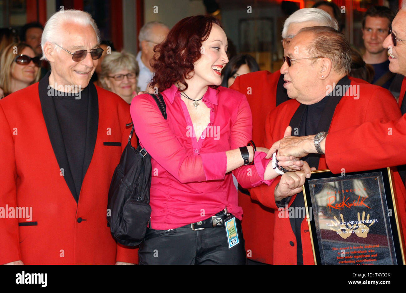 Some of the five surviving members of the original rock band Bill Haley ...