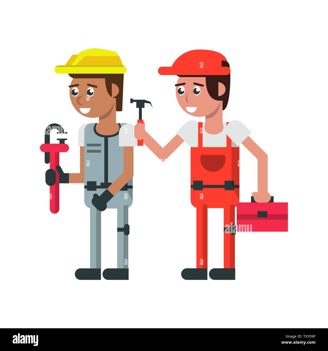 Construction workers with tools cartoons Stock Vector Image & Art - Alamy