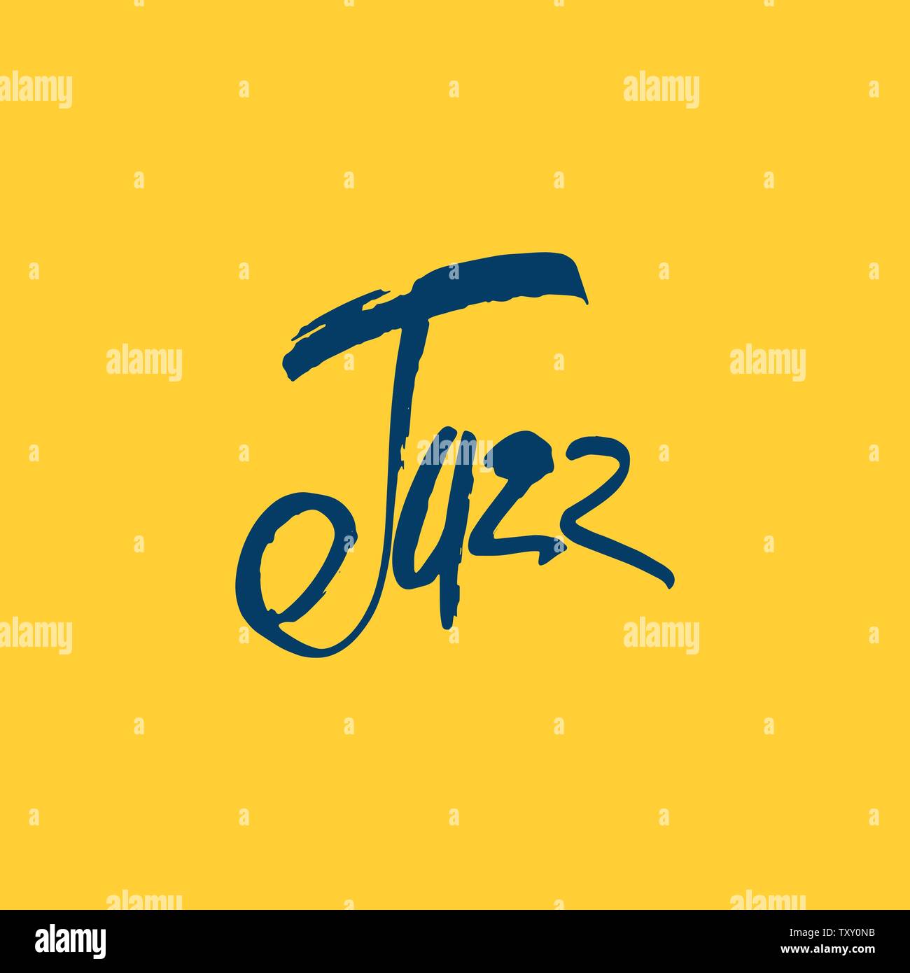 Jazz. Brush pen lettering. Vector ink inscription. Calligraphy modern ...