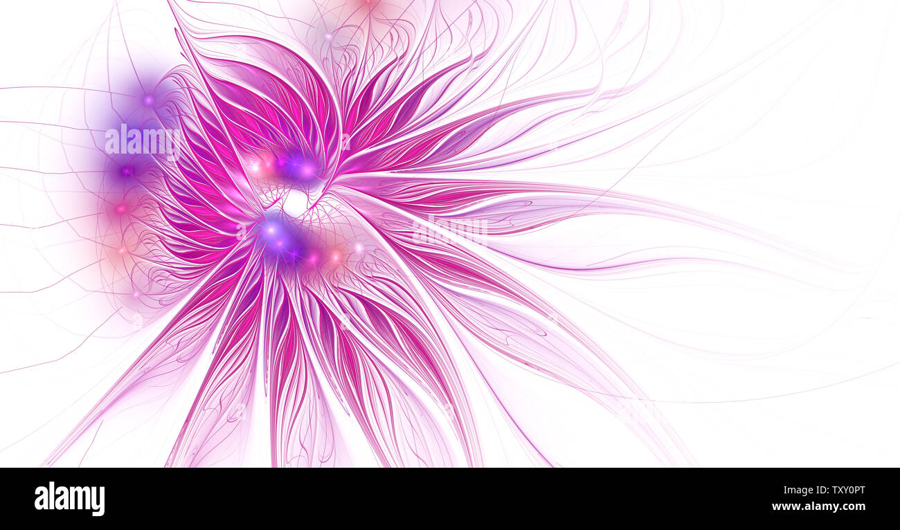 Fantasy artistic flower with lighting effect. Beautiful shin ...