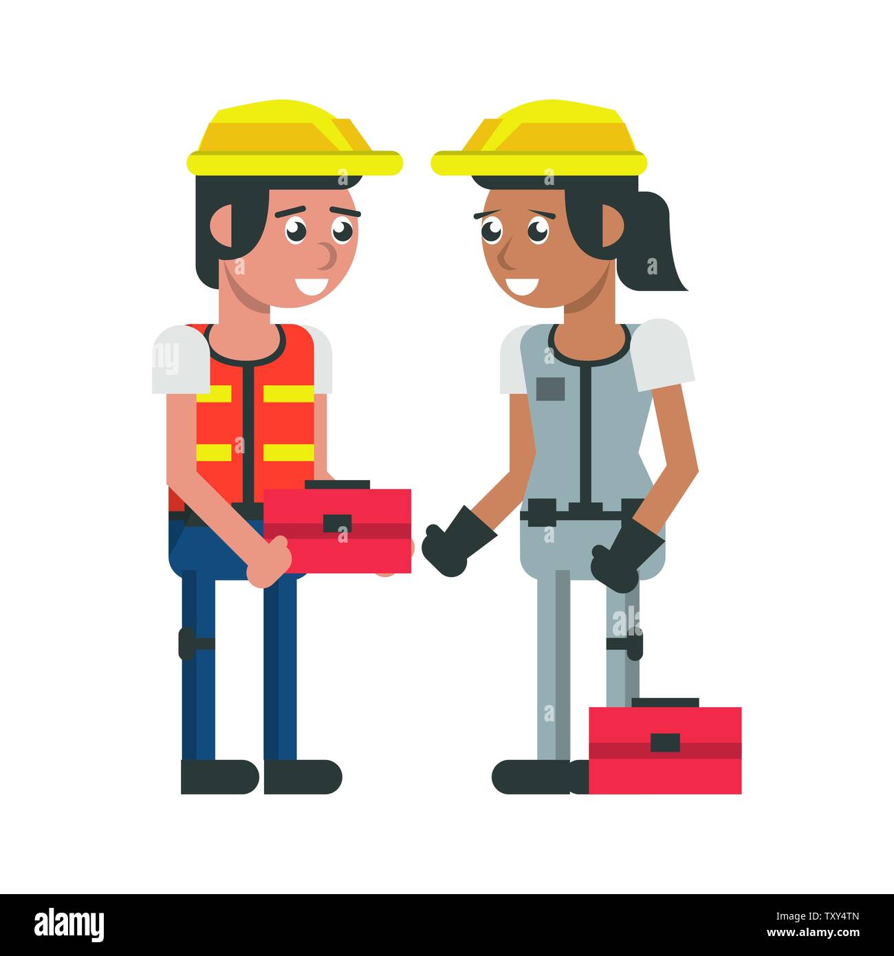 Construction workers with tools cartoons Stock Vector Image & Art - Alamy