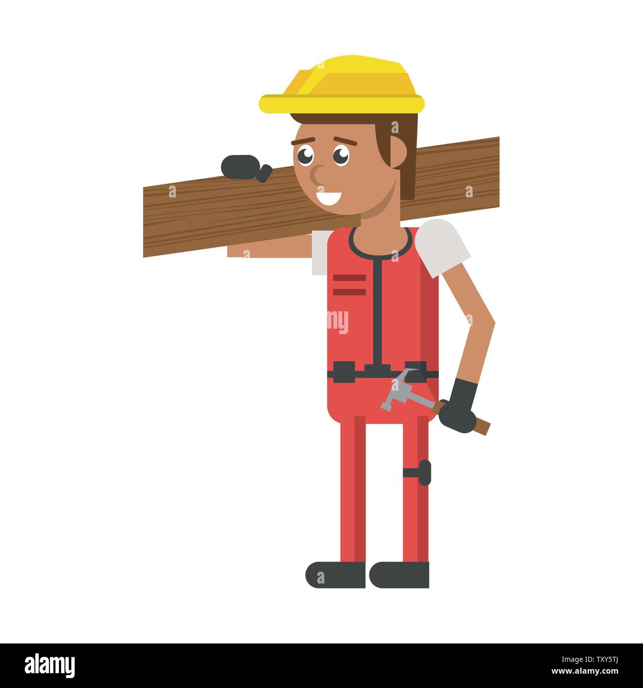 Construction worker smiling cartoon isolated Stock Vector Image & Art ...